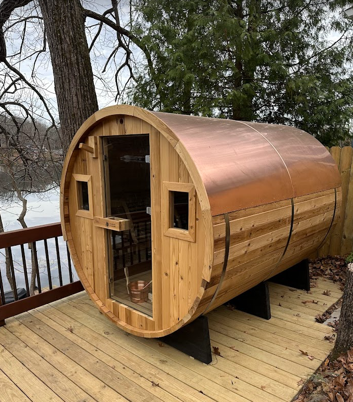 Barrel Sauna Copper Roof Cover| Durable & Stylish Protection – Sauna Shield