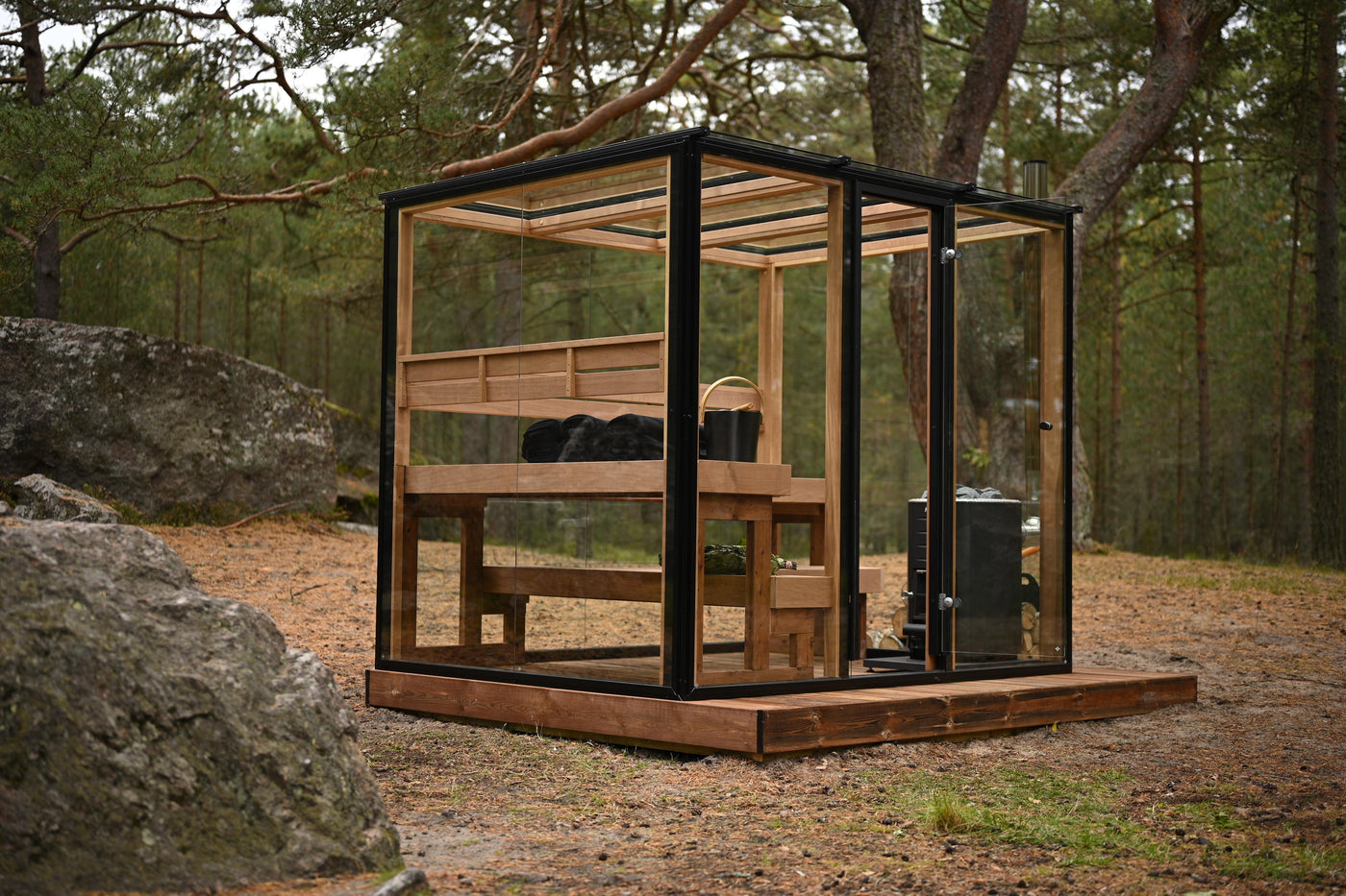 Modern Class 4‑6 Person Cube Glass Sauna – Sleek Design – Sauna Shield